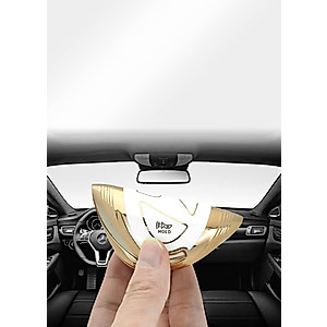SANRILY Golden-Edge 7 Button Key Fob Cover for Hyundai ioniq 6 2023 Smart Key Keyless Full Coverd Key Case Shell with Bling Leather Keychain Beige