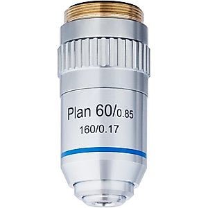AmScope 60X Plan Achromatic Objective Lens with Knurled Ring