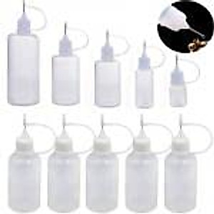 Needle Tip Glue Bottles, Empty Dropper Plastic Bottles Needle Tip Squeezable Liquid Bottle, Refillable Squeeze Tip Applicator(50ml)