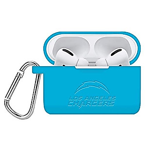 GAME TIME Los Angeles Chargers Engraved Silicone Case Cover Compatible with Apple AirPods Pro (Neon Blue)