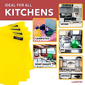 Lunatec Odor-Free Kitchen Dishcloths. A Scrubber and scouring pad for All Surfaces. (4-Pack)