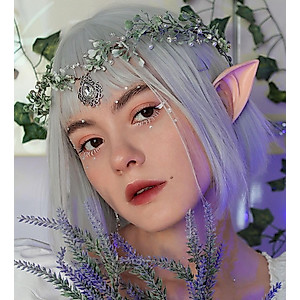 MOSTORY Fairy Flower Crown Women - Elf Headpiece Forest Floral Headband Woodland Circlet for Women Renaissance Halloween Accessory Renfaire Cosplay