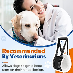 Petbobi Dog Sling for Large Dogs Hind Leg Support, Dog Hip Harness Support to Help Lift The Rear Legs for Older Dogs and Dogs with Limited Mobility, Suitable for Extra Large Unisex Dogs Black