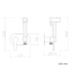 SWHC Bidet Sprayer for Toilet, Handheld Sprayer Kit Brass Cloth Diaper Sprayer Set Wall-Mounted Bidet Sprayer High Pressure Handheld Bidet Sprayer for Toilet Hot and Cold Water