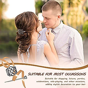 8 Pcs Viking Celtic Hair Clips Vintage, Silver Slide Hairpins Alloy Knot Hair Sticks Viking Metal Hair Barrette, Accessories for Girls Women Halloween Christmas Gift