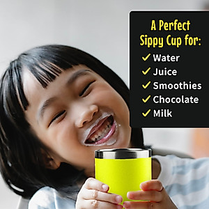 K KICHUZL 2 Pack 12oz Stainless Steel Kids Tumblers with Straws and Lids BPA Free Sippy Cups for Toddlers Spill Proof Kids Smoothie Cups