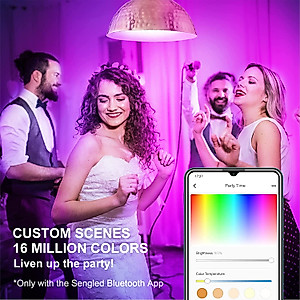 Sengled Alexa Light Bulbs, 75W Equivalent, S1 Auto Pairing with Alexa Devices, Smart Light Bulb that Work with Alexa, Bluetooth Mesh Smart Home Lighting, ‎Multicolor Dimmable, No Hub Required,4-Pack
