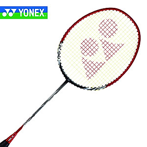 YONEX Badminton Racket Nanoray Series 2018 with Full Cover Professional Graphite Carbon Shaft Light Weight Competition Racquet High Tension Fast Speed Performance (NR6000I - Black/Red, Pack of 1)