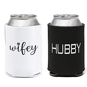 Hortense B. Hewitt Wedding Accessories Wifey and Hubby Can Coolers (Set of 2)