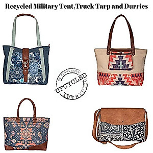 Mona B Luna Upcycled Recycled Durrie Vegan Tote Handbag with RFID Blocking