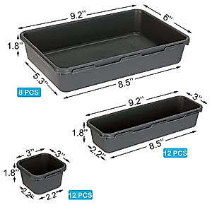 Kutesna 32 PCS Interlocking Desk Drawer Organizer Separator for Office,Bathroom,Kitchen,Makeup Tool Box Organizer and Storage Tool Tray Divider