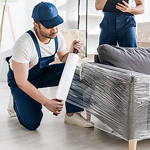 JARLINK Stretch Film, 15 Inch x 1000 Feet Shrink Wrap for Pallet Wrap, Industrial Strength Stretch Wrap with Handles, Moving Wrapping Plastic Roll, 60 Gauge, 2 Pack, Clear