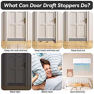 Icysey Door Seal Draft Stopper, 2" W x 39" L, Silver, Rubber & Foam