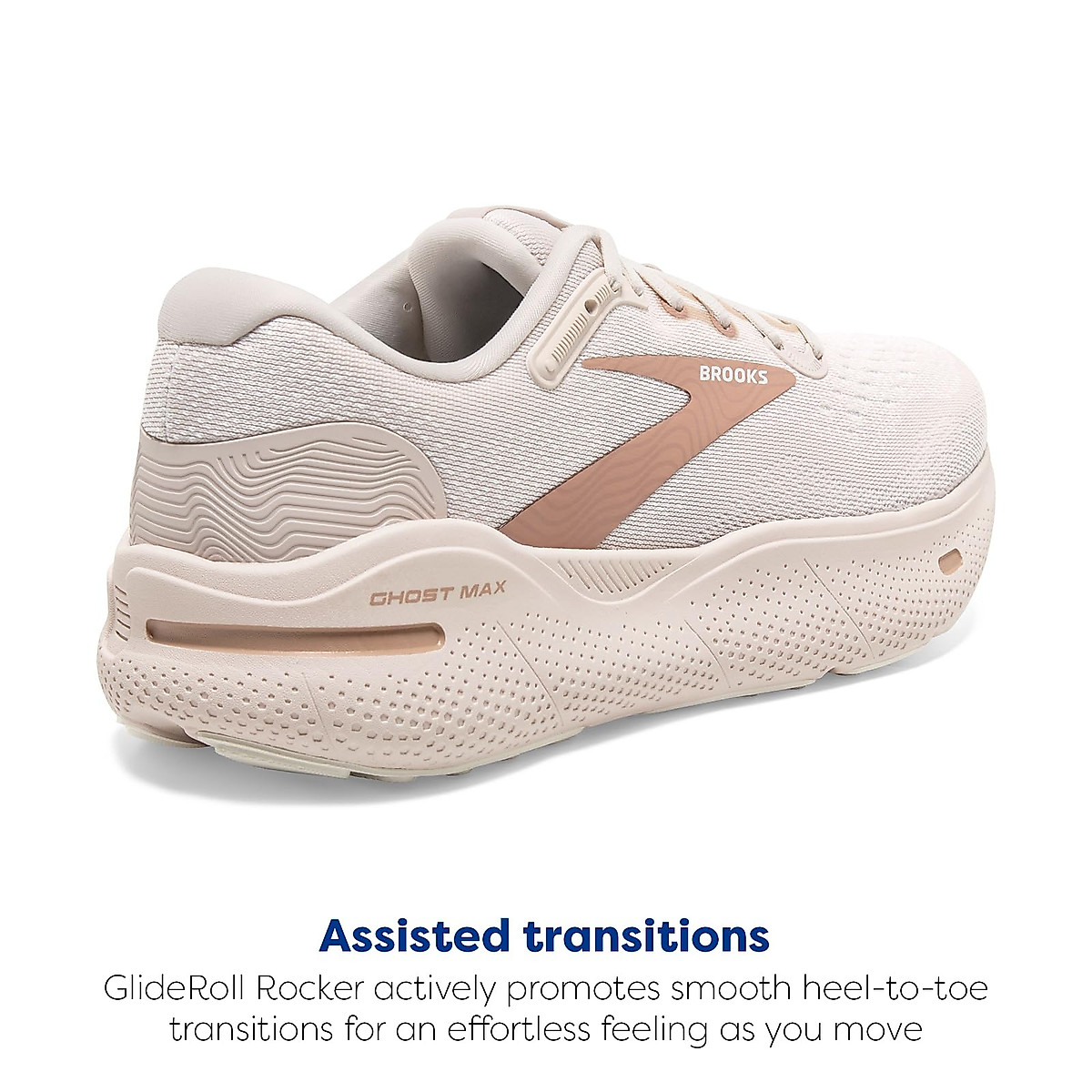 Brooks Women’s Ghost Max Cushion Neutral Running & Walking Shoe - Crystal Gray/White/Tuscany - 8.5 Medium