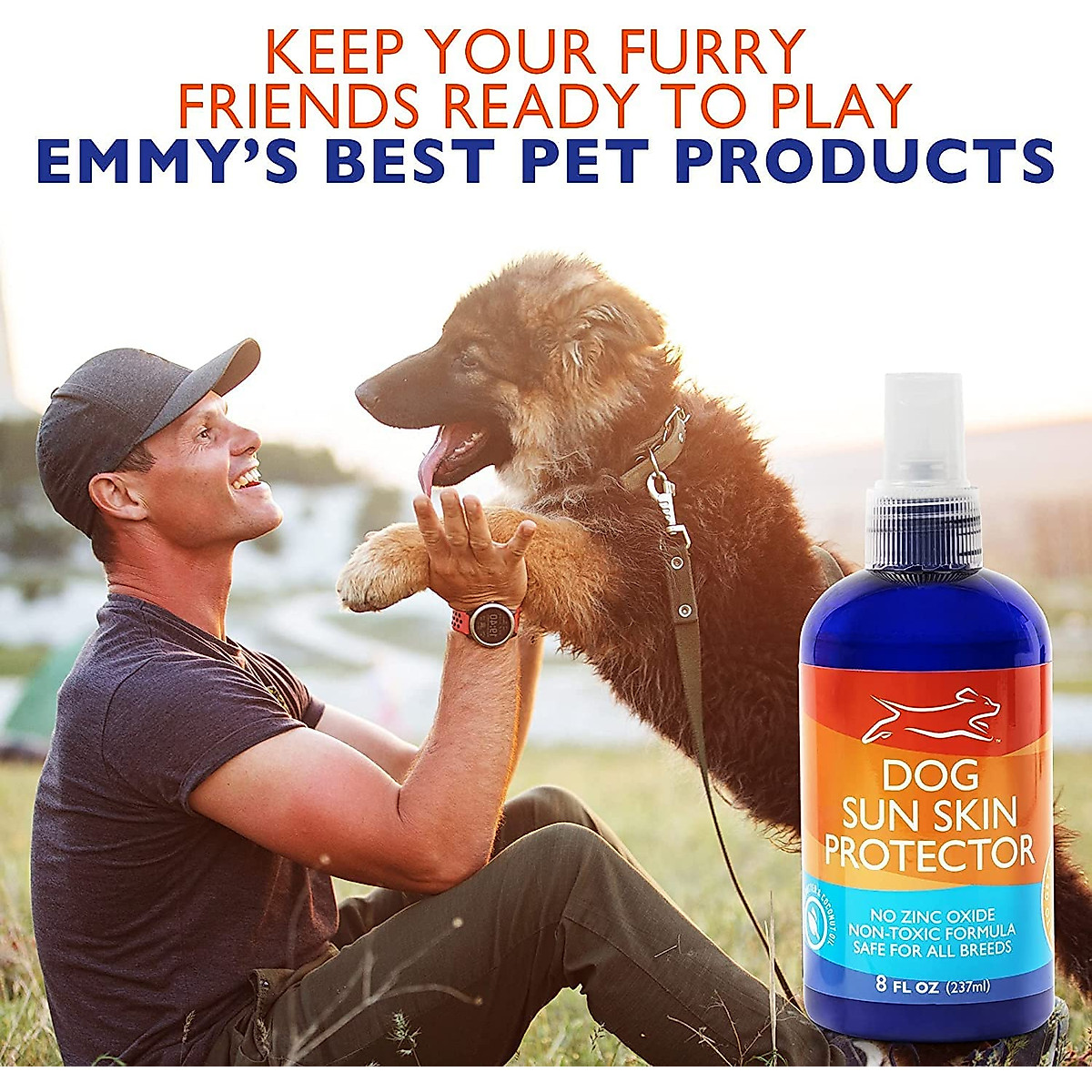 EBPP Dog Sunscreen Sun Skin Protector Spray 8 fl oz - Safe for All Breeds with No Zinc Oxide - Pet Protection and Moisturizer for Skin, Coat, Nose, Ears