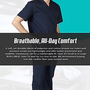 M&M SCRUBS Men Scrub Set Medical Scrub Top and Pants M Black