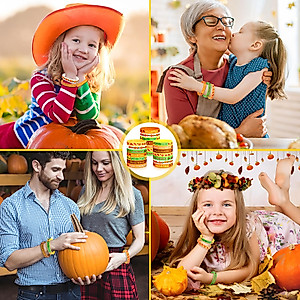 JUNEBRUSHS 42pcs Thanksgiving Party Favors Silicone Bracelets Rubber Wristbands Accessories for Autumn Thanksgiving Kids Adults Party Decorations Stuffers Filler Gift Supplies(7 Designs)
