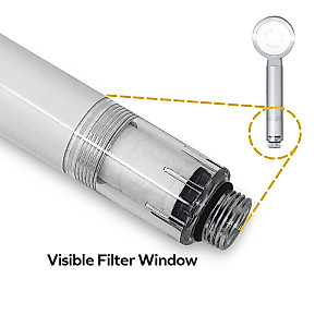 EZWELL Visible Filtered Shower Head LITE Sediment Filter with High Pressure NSF Certified Korea| Filtration System, Removes Rust | - Good for Dry skin & Hair, Travel, RV, Bathroom - Easy Install