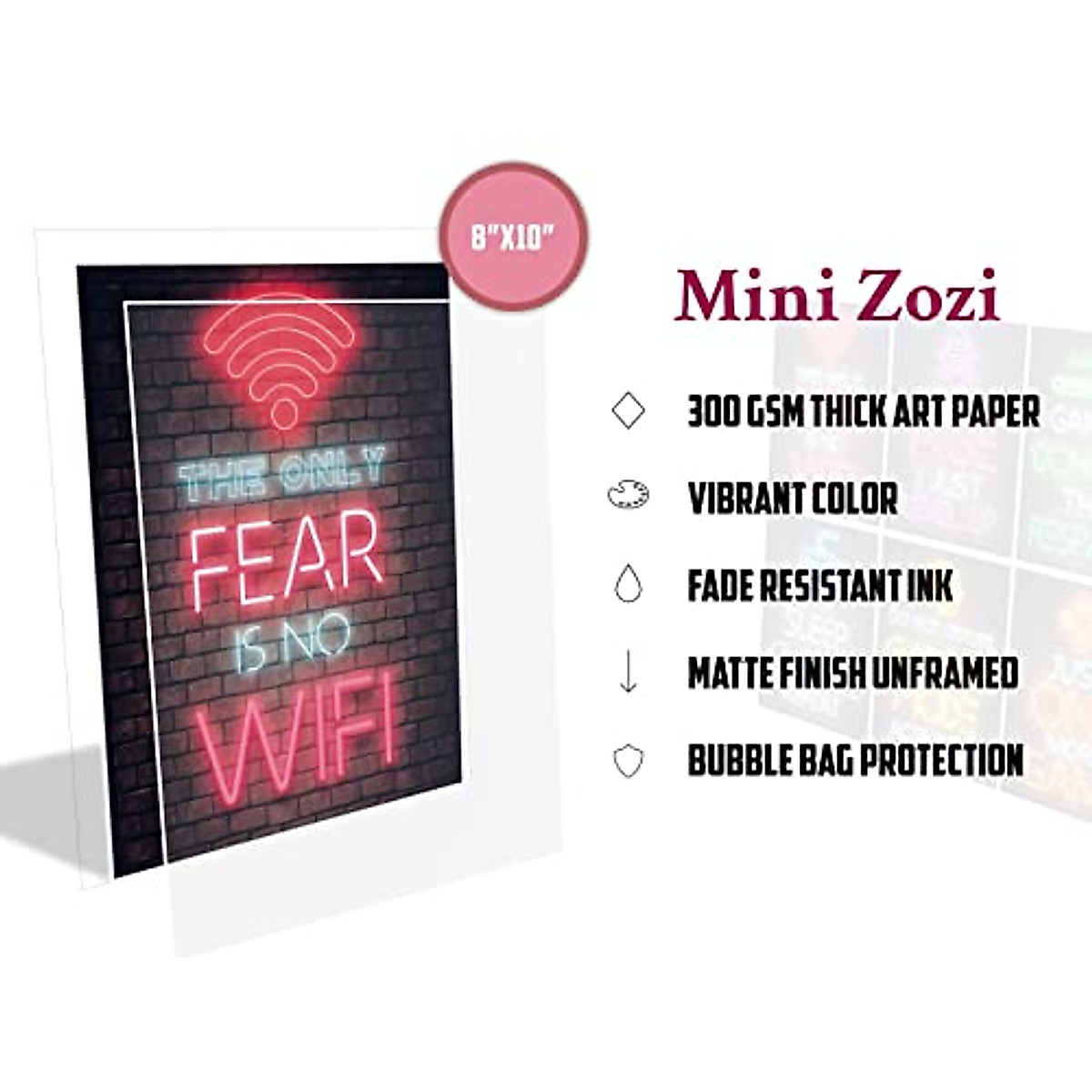 MINI ZOZI Gaming Wall Decor 8x10 6pcs Set For Boys Room Decor Gamer Bedroom Decorations Video Game Poster Neon Art Posters Cool Sign Gifts Boy & Girl Teens Teenager Kids Gameroom Videogame Setup Stuff Pictures Games Portrait Unframed Teen Boyfriend Gift