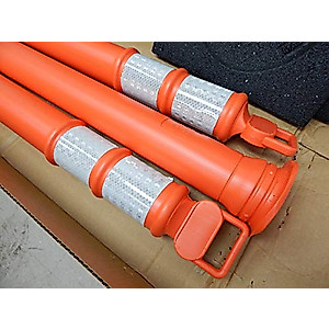 Cortina EZ Grab Delineator 45" Post, 3" Hip Collars with 10 lb Base, 03-747RBC-3, Orange, 3 Pack