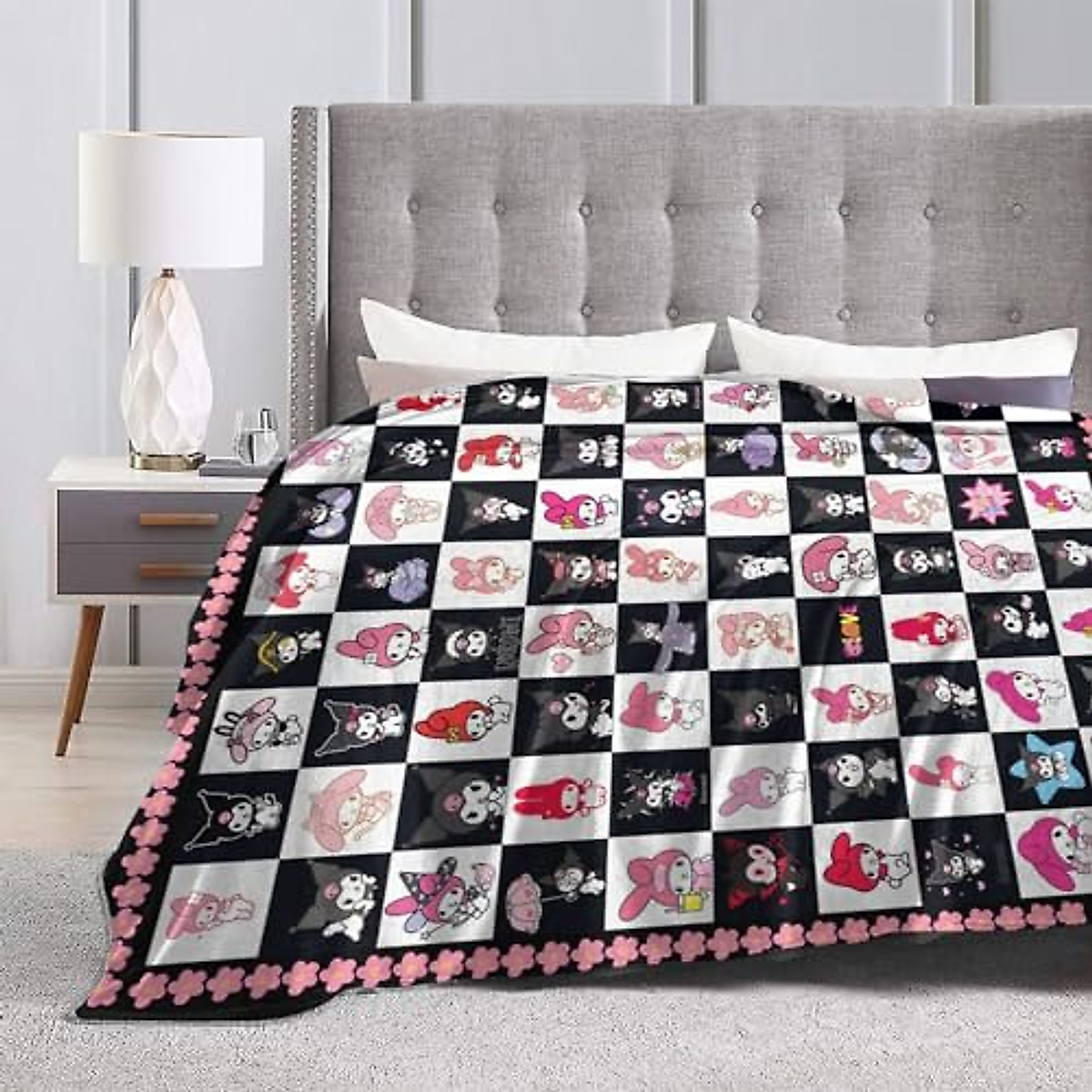 Kawaii Super Soft Blanket Cute Cartoon Blanket Plush Blanket All Season Flannel Fleece Blanket for Kids Adult Style 1-50“*40”