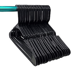 Home Essentials Plastic Clothing Hangers Ideal for Everyday Standard Use, Black (5 Pack of 7) 35pcs/Box