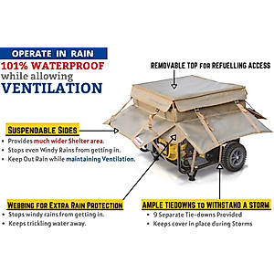 Parts World USA Rain Shelter Enclosure for Portable Generator Tent Running Cover to Run in Rain Storm Snow Sun Heavy Duty Generator Shed for 3500w-12000w Generators