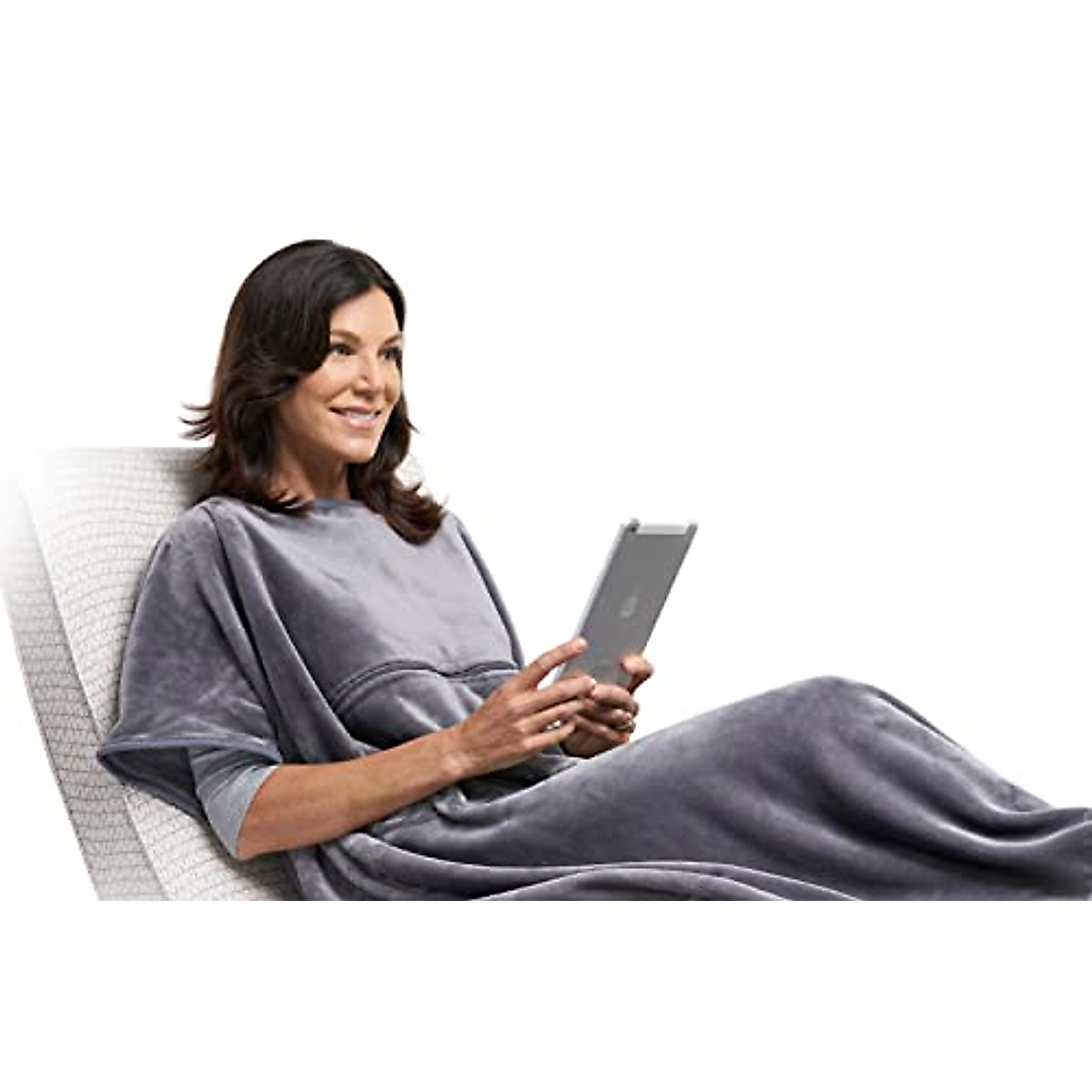 TRAVELREST 4-in-1 Travel Blanket - Ultra Plush and Soft Poncho Style Blanket – Includes Built-in Carry Case, Stuff Sack and Zippered Pocket – Ideal Airplane Blanket Weighing Just 20 Ounces.