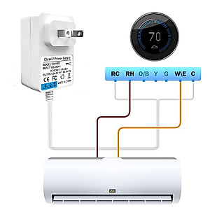 DC24V1000mA Doorbell Transformer,for Ring Doorbell Transformer C Wire Adapter Thermostat, Compatible with Wyze, Ring, Nest Ecobee, Honeywell, Eufy and Nest Hello Video Doorbells,White 33 Foot Length