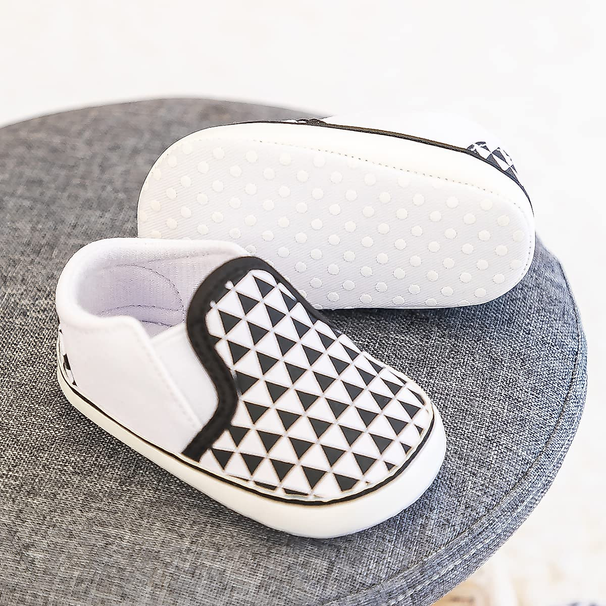 Casazoe Baby Girls Boys Canvas Sneaker Infant Soft Sole Non-Slip Comfort Shoes Newborn Crib Casual Sneaker Austin Boy's Flat Lazy Loafers Moccasins First Walking Skate Shoe