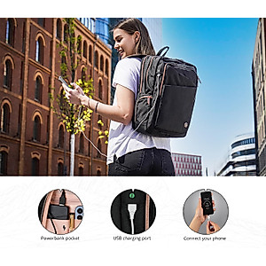 Swissdigital Katy Rose Laptop Backpack Purse For Women，With USB Charging Port Computer Work Backpack ,Fits 15.6Inch Laptop Travel Casual Bag