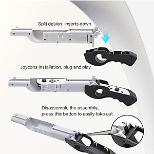 HEATFUN Game Controller Compatible with Nintendo Switch Games Wolfenstein 2: The New Colossus, Big Buck Hunter Arcade - Switch and Other Games - Black White