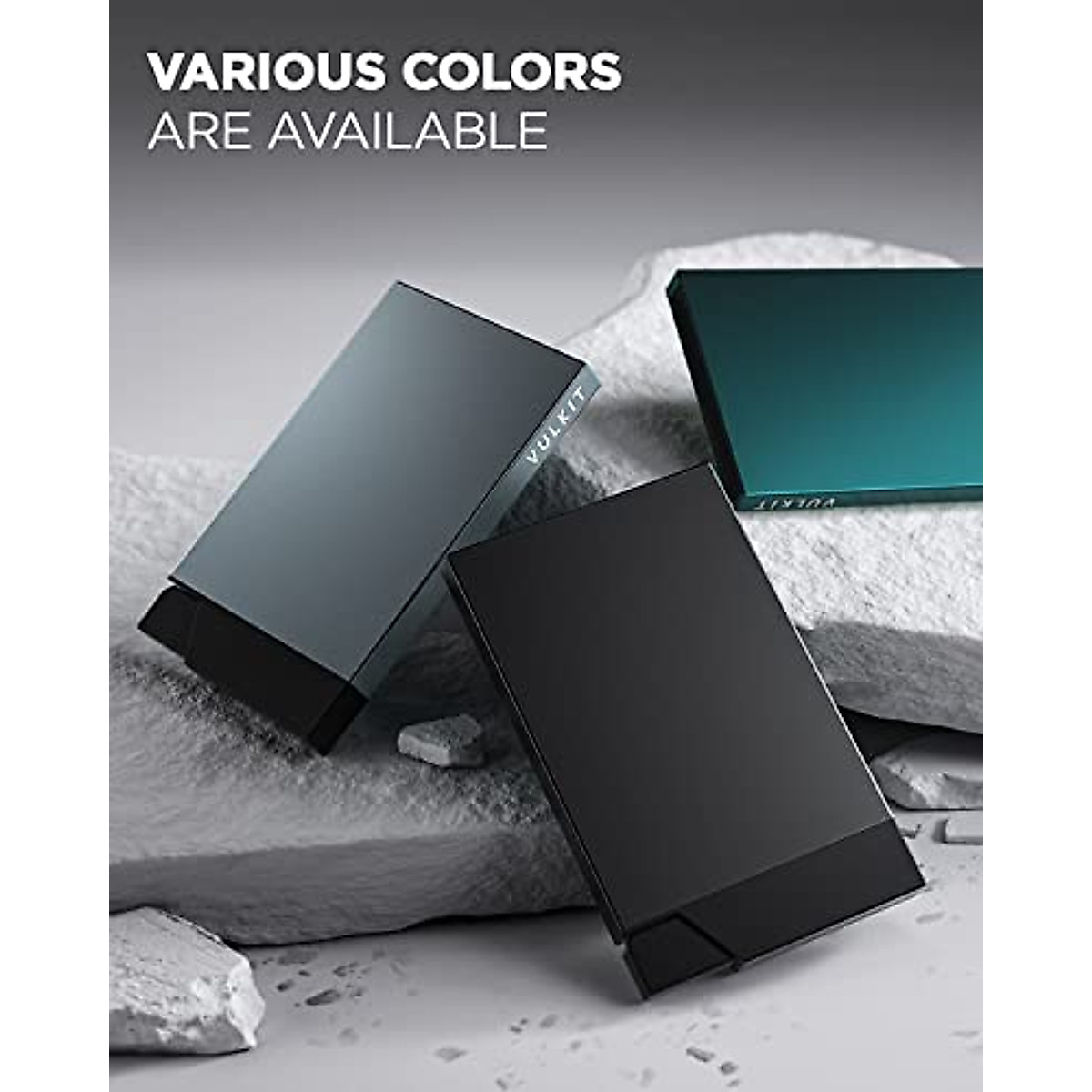 VULKIT Pop up Credit Card Holder Minimalist Metal Business Card Case RFID Blocking Front Pocket Wallet for Men or Women(Black)