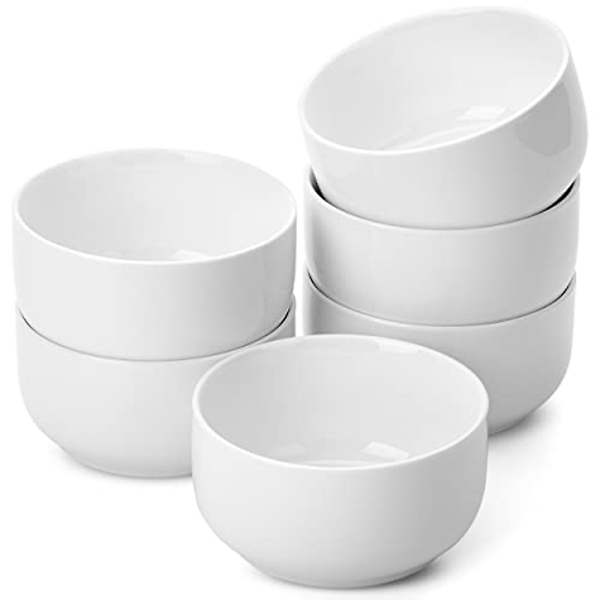 Brew To A Tea BTaT- White Cereal Bowls, Set of 6, 22 Ounces, itchen Bowls, Soup Bowls, White Bowls, Salad Bowls, Cereal Bowl, Salad Bowl Set, Microwave Safe Bowls, Rice Bowls, Bowls Set, Dinner Bowls