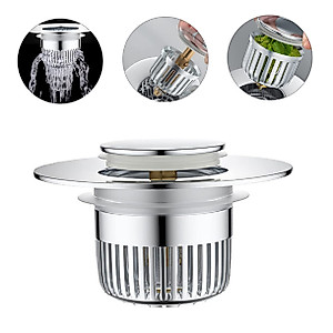 OSALADI 2pcs Kitchen Sink Stopper Strainer Filter Sink Plug Bathroom Sink Stoppers Tub Drain Plug Toilet Stopper Sink Stopper Replacement Bathtub Stopper Drainer Stainless Steel