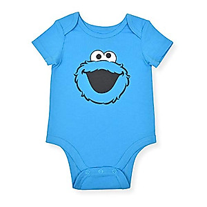 Sesame Street Baby Boys 5 Pack Short Sleeve Bodysuit for Newborn and Infants