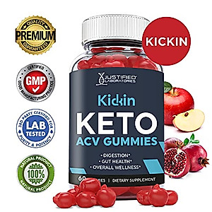 Justified Laboratories Kickin Keto ACV Gummies 1000MG with Pomegranate Juice Beet Root B12 60 Gummys