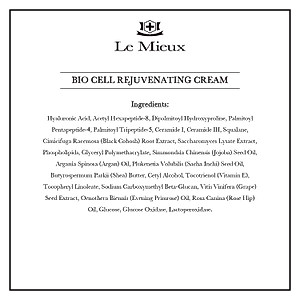 Le Mieux Bio Cell Rejuvenating Cream - Triple Peptide Facial Moisturizer with Hyaluronic Acid, Squalane & Rose Hip, Night & Day Cream for Face & Neck, No Parabens or Sulfates (1.75 oz / 52 ml)
