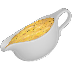 RONDURE Large White Gravy Boat - 19 oz Capacity, Microwave and Dishwasher Compatible