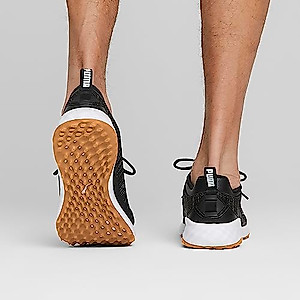 PUMA GOLF Men's Fusion PRO Golf Shoe, Puma Black-Puma Silver, 10.5