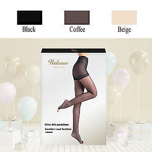 WAKUNA 2 Pairs Toeless Pantyhose Tights For Women 20D Open Toe Pantyhose Control Top Beige Small
