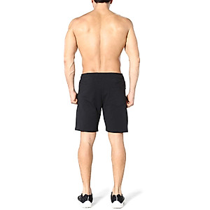 ZENWILL Mens Gym Running Shorts, Workout Athletic Bodybuilding Fitness Shorts with Zip Pockets (Medium,Black)