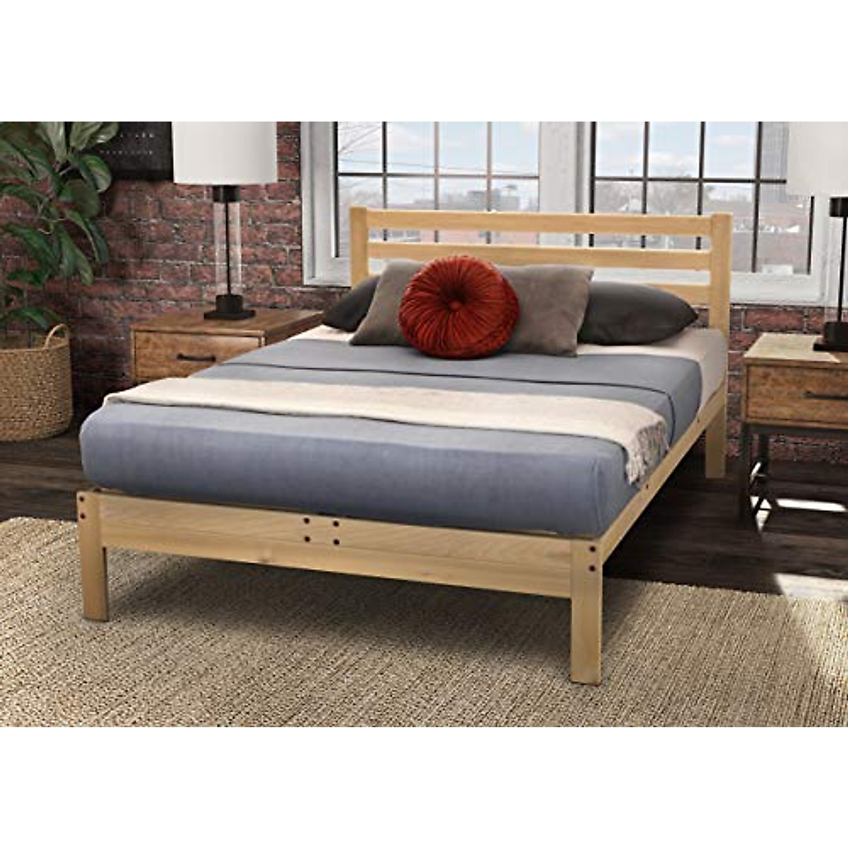KD Frames Lexington Platform Bed, Queen, Unfinished