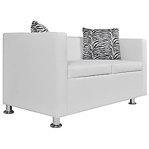 MSLAONXC Sofa,Living Room Furniture,Sectional Sofa,Backrest Sofa,Balcony Sofa,Armrest Sofa,Lobby Sofa,for Living Room,Home,Office,Study Room,2-Seater Artificial Leather White