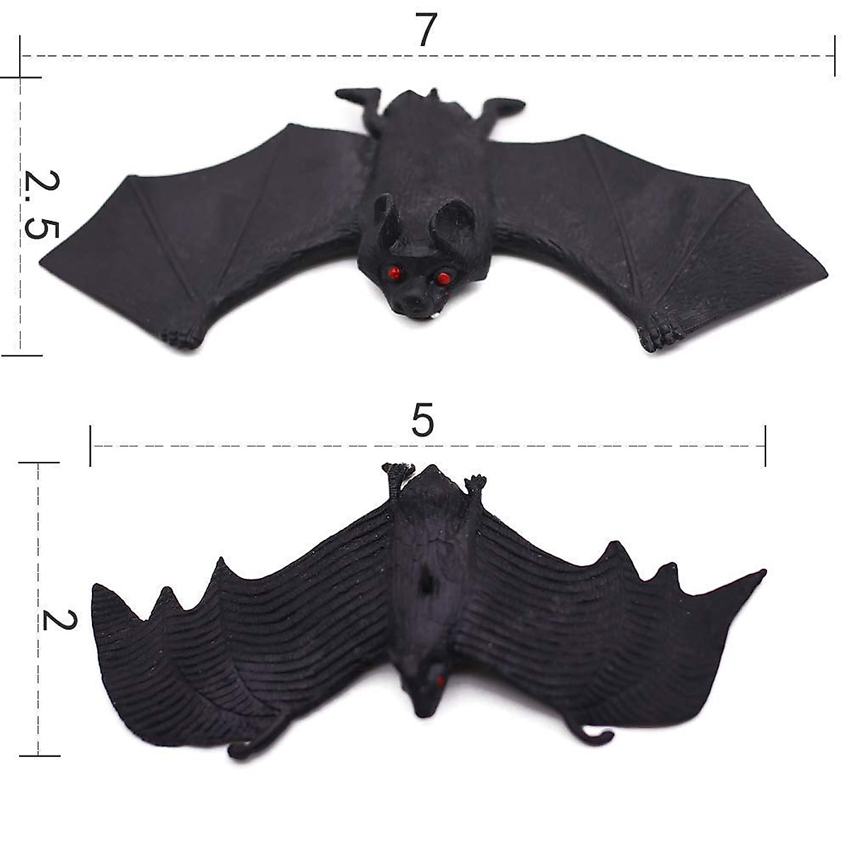 BigOtters 12pcs Halloween Bats,Rubber Hanging Vampire Bats for Halloween Party,April Fool's Day,Haunted House Decoration