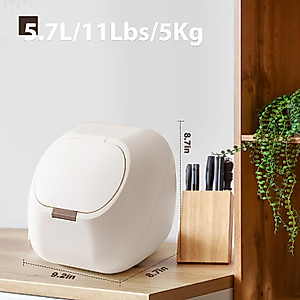 LivLab Mker Rice Container With Lid 10 Lbs Cereal Containers Storage with Lids Airtight, Pet Food Container, BPA Free, For Pet Food Kitchen Pantry Organization, Cream Color