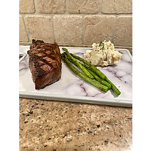 Elle Decor Premium Marble Cutting Board-Medium Chopping Block with Easy Grip Handle-Ideal for Kitchen and Serving Fruits, Vegetables and Cheese-Dishwasher Safe