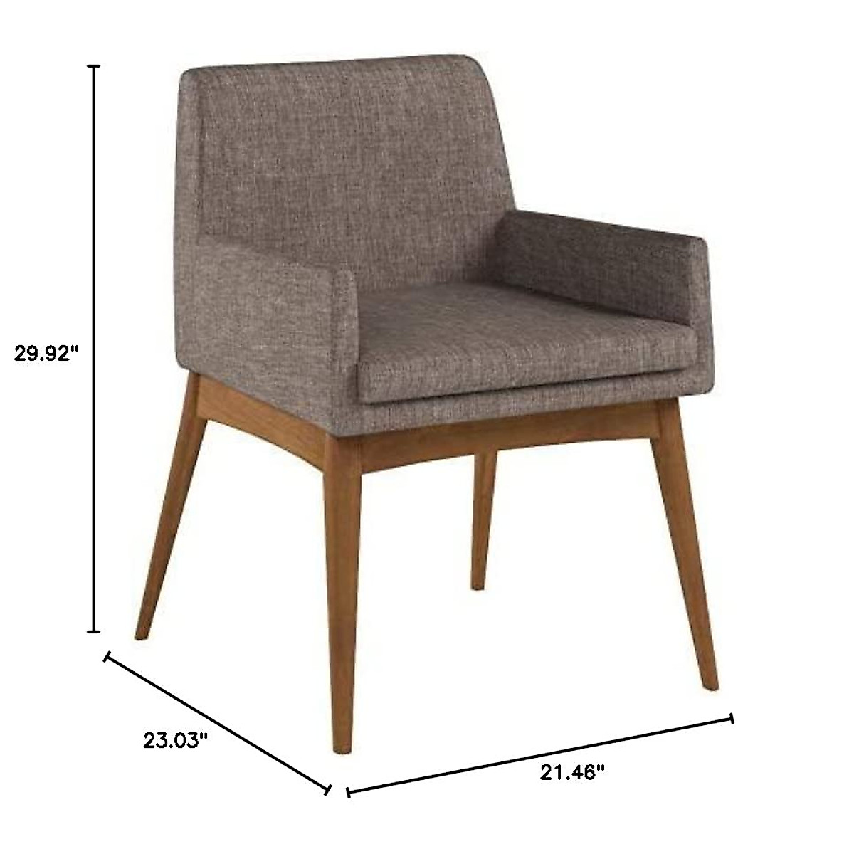 Baxton Studio Nexus Mid-Century Modern Walnut Wood Finishing and Gravel Fabric Upholstered Arm Chair