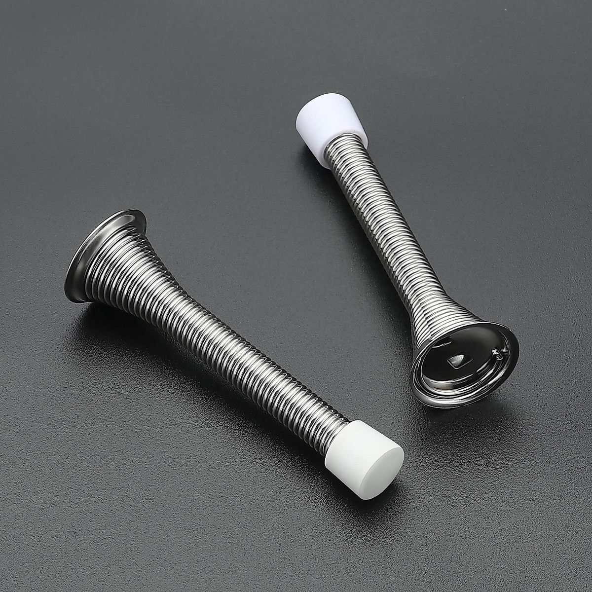 Ravinte Door Stoppers, 12 Pack Spring Door Stops with Rubber Bumper, Satin Nickel Door Stoppers for Bottom of Door