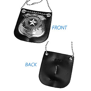 Joy Join Kids Police dress up Accessories Pretend Play Special Police Badge with Chain(Black)